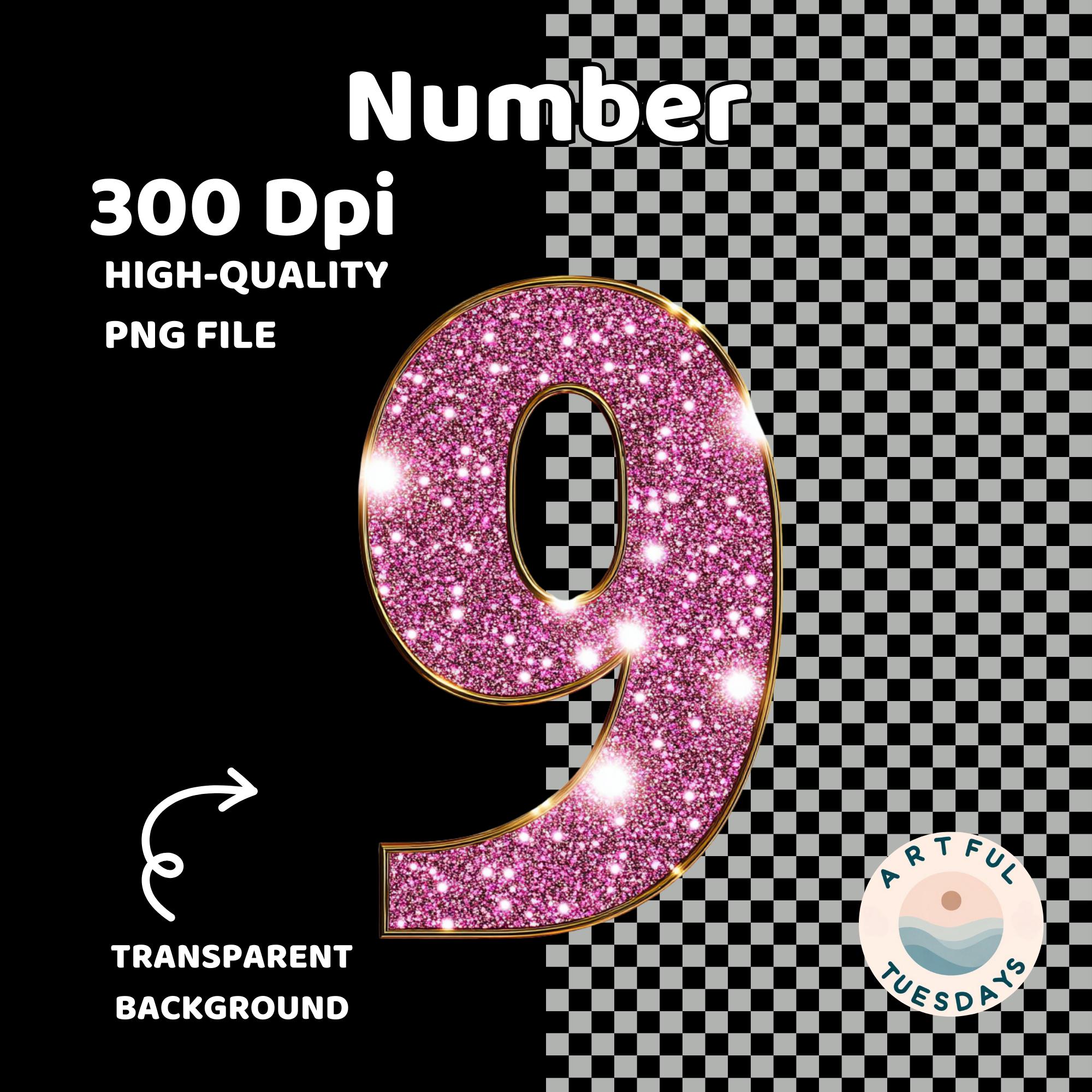 Pink Glitter Alphabet A-Z & Numbers 1-9 Clipart | 300 DPI PNG ...