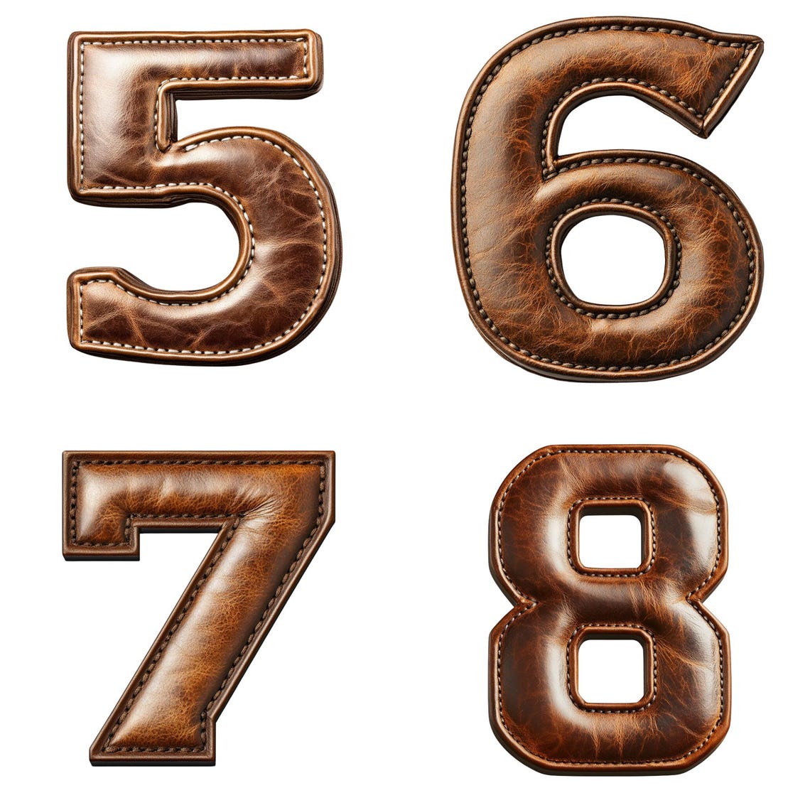 Leather Alphabet A-Z, Numbers 1-9 | Realistic Leather Letters PNG ...