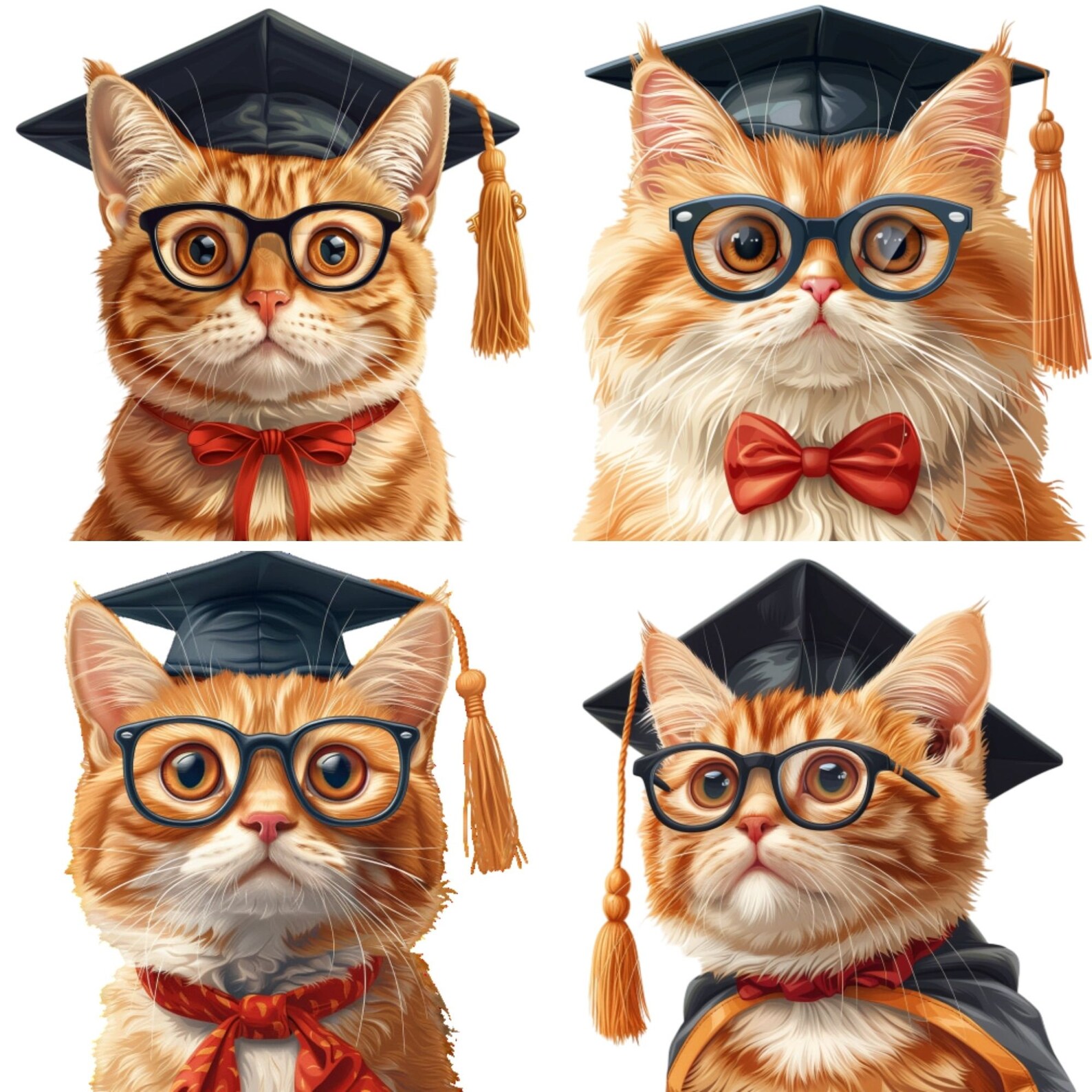 Graduated Cats Clipart: Academic Cat Breeds PNG (digital Download) - Etsy