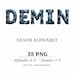 Denim Alphabet Clipart: Blue Jeans Letters A-Z, 1-9 (PNG, Digital ...