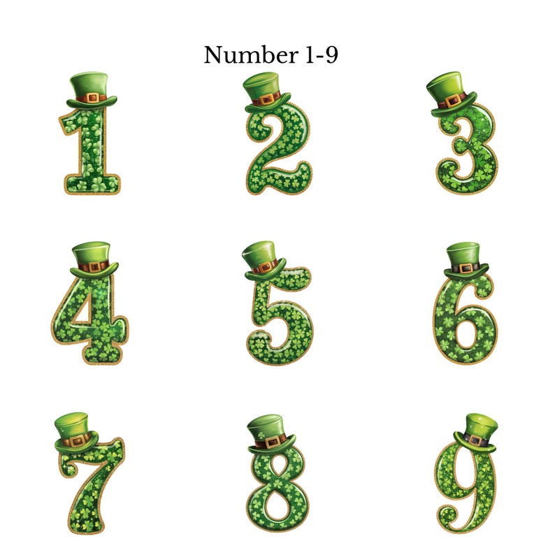 St. Patrick's Day Clipart: Green Glitter Shamrock Letters (PNG Digital ...