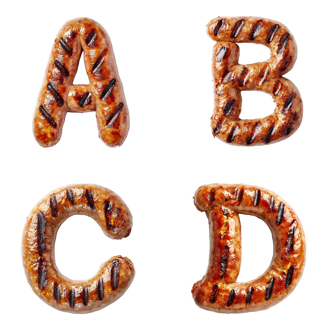 Grilled Sausage Alphabet – BBQ Food Letters Clipart (digital Download ...
