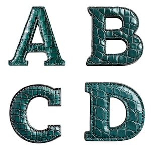 Emerald Green Crocodile Leather Alphabet & Numbers Clip Art (PNG ...
