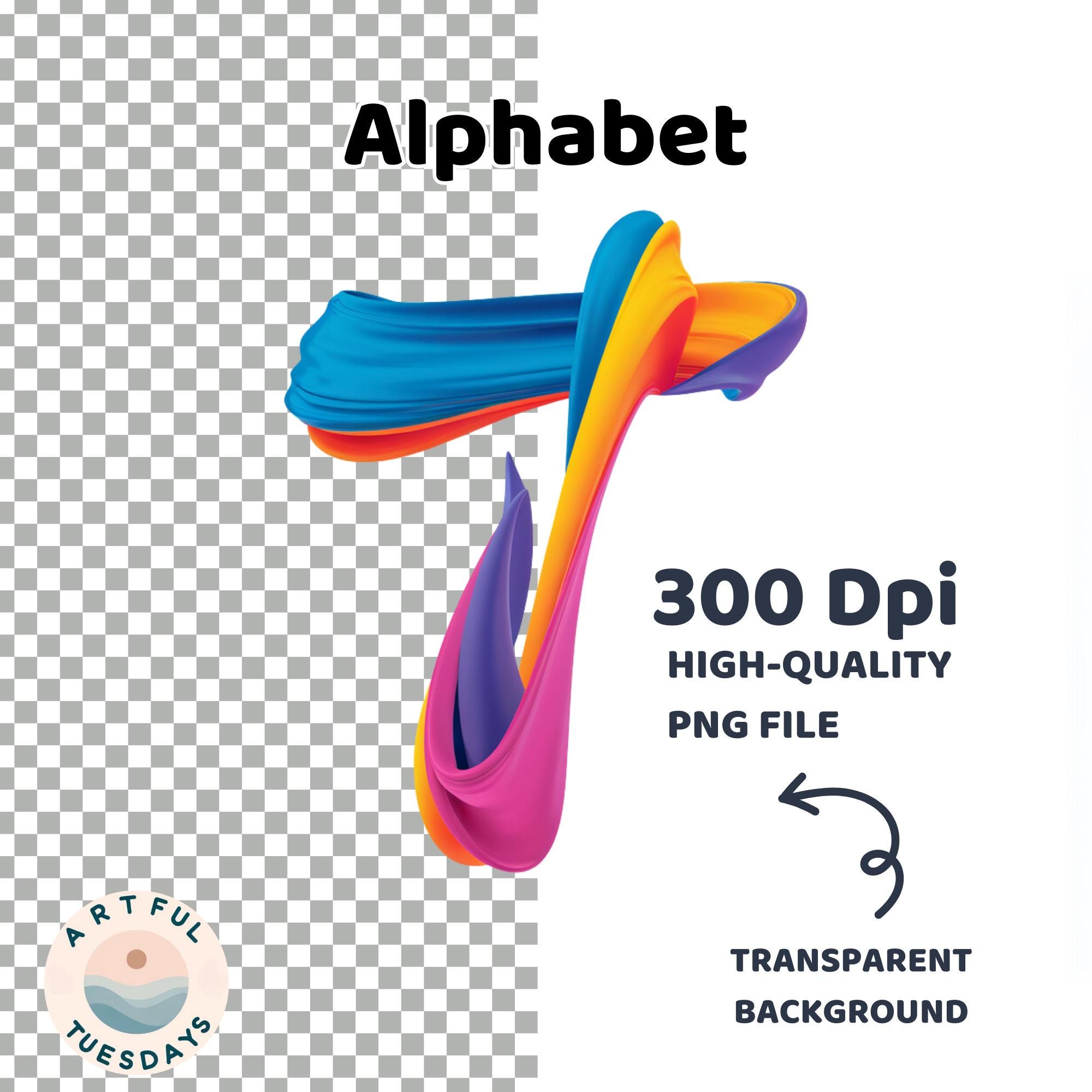 Watercolor Alphabet & Numbers Clipart: Paint Splatter Font (PNG, 300 ...