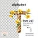 Daffodil Rope Alphabet Clipart: Spring Floral Letters (PNG Digital ...