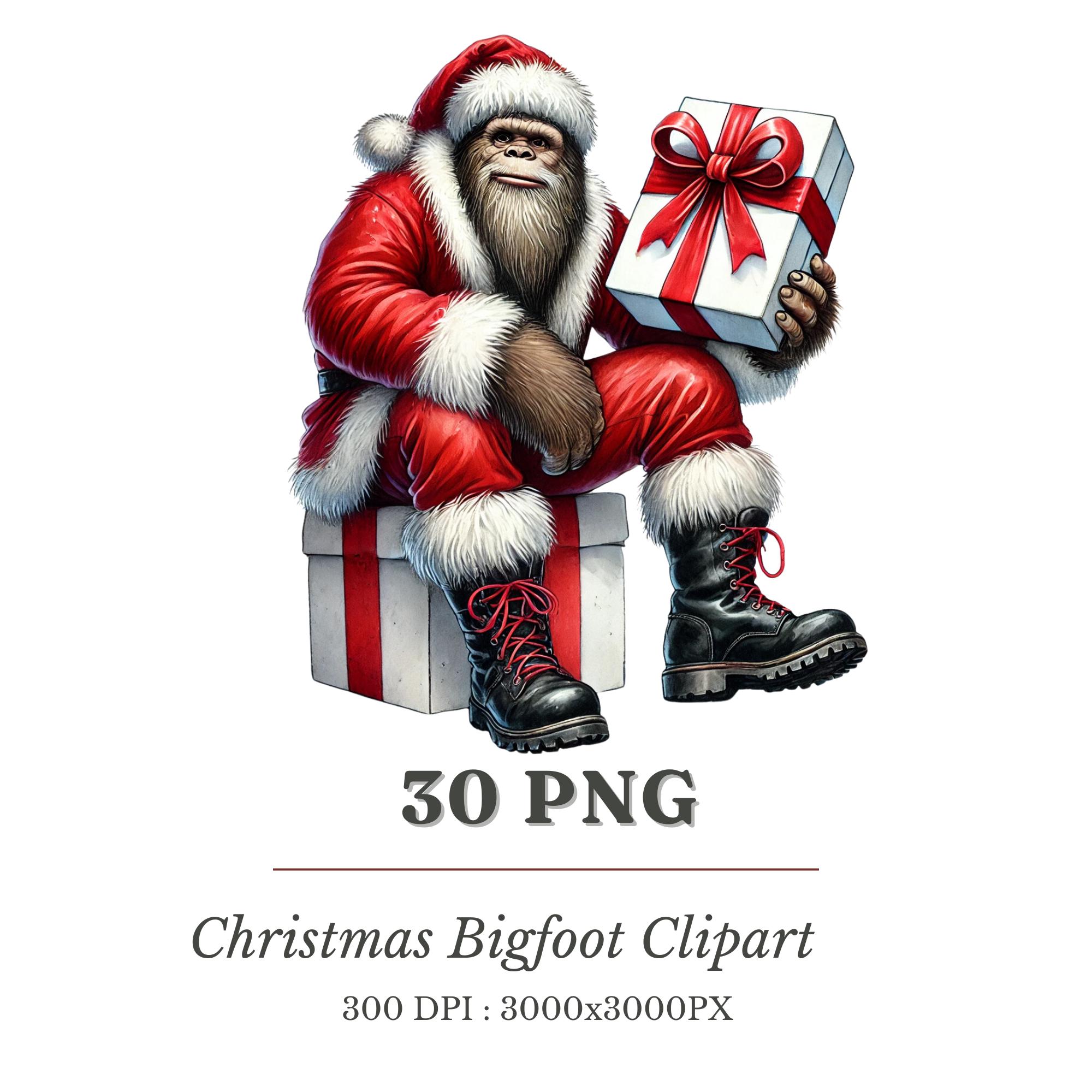 Santa Bigfoot PNG: Christmas Sasquatch Clipart (digital Download) - Etsy