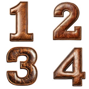 Leather Alphabet A-Z, Numbers 0-9 | Realistic Leather Letters PNG ...