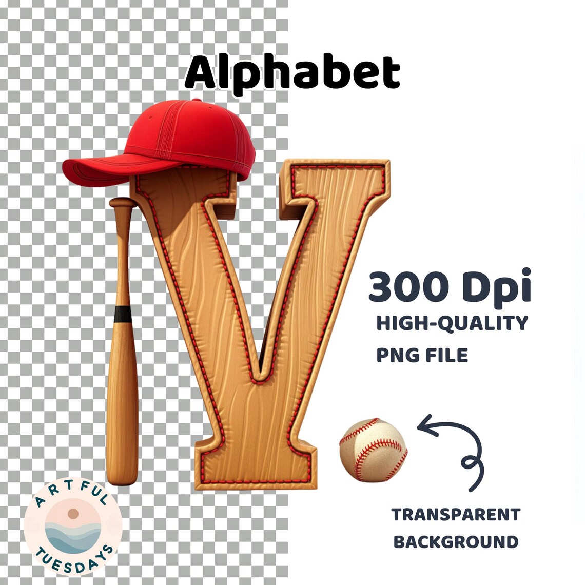 Baseball Alphabet Clipart A-Z & 1-9, 300 DPI PNG, Transparent ...
