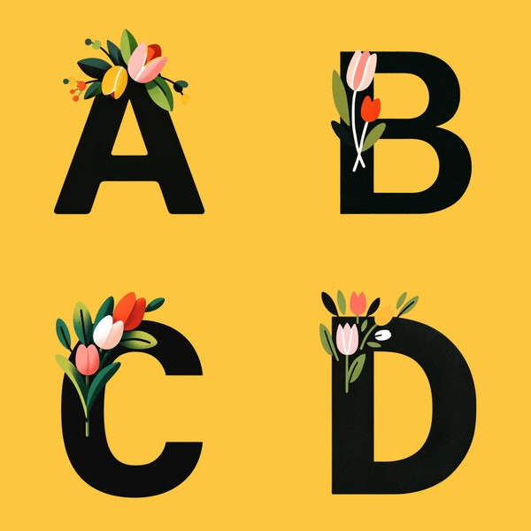 Tulip Alphabet - Etsy
