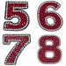 Rhinestone Alphabet Clip Art: Red & White Embroidered Letters (digital ...