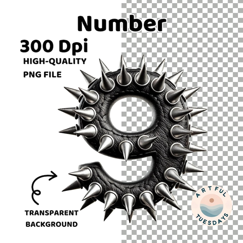 Punk Rock Spiked Leather Alphabet Clipart: Gothic Font (PNG Digital ...