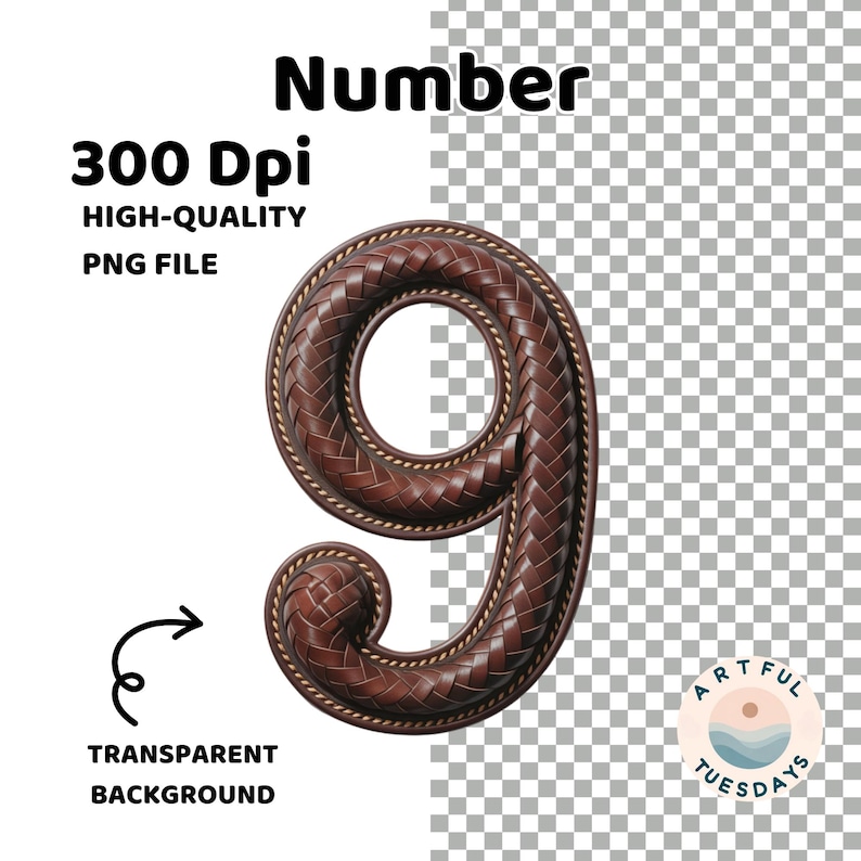 Braided Leather Western Alphabet Clipart: Cowboy Letters & Numbers (300 ...