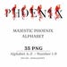 Majestic Phoenix Alphabet Clipart A-Z & Numbers 1-9, Firebird ...