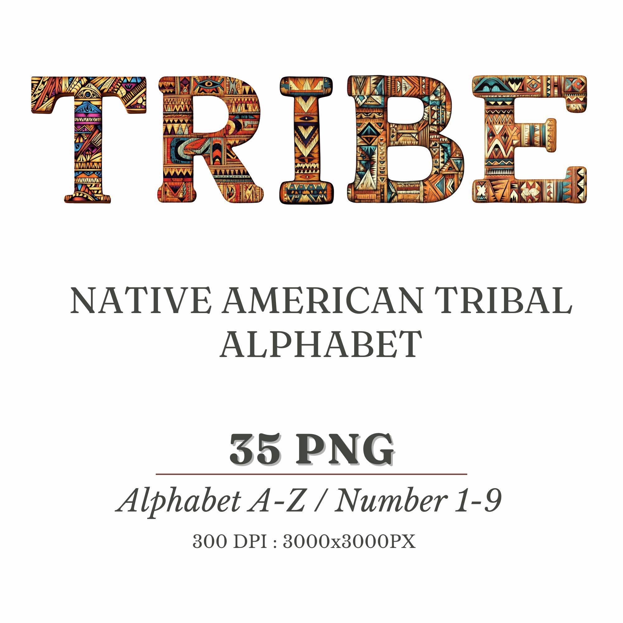 Tribal Alphabet Clipart: Boho Native American Letters & Numbers (PNG ...