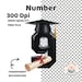 Graduation Cap Alphabet Clipart: A-Z Letters & Numbers (PNG Digital ...