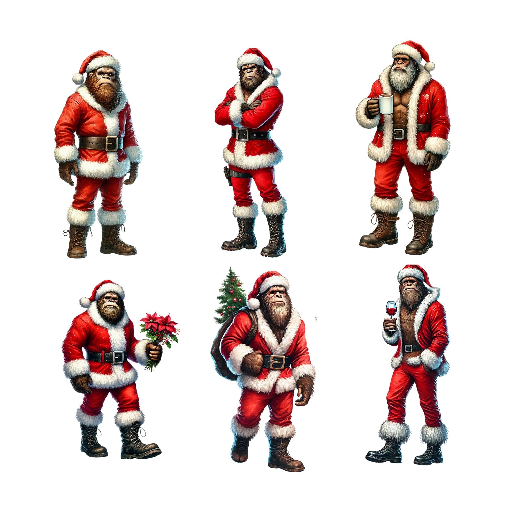 Santa Bigfoot PNG: Christmas Sasquatch Clipart (digital Download) - Etsy