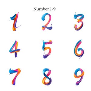 Watercolor Alphabet A-Z & Numbers 1-9 PNG, Paint Splatter Clipart ...