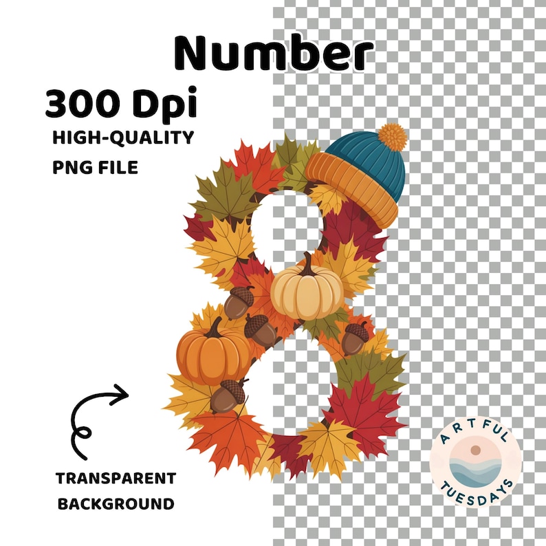 Fall Alphabet Clipart: Pumpkin & Leaf Letters With Beanies (300 DPI PNG ...