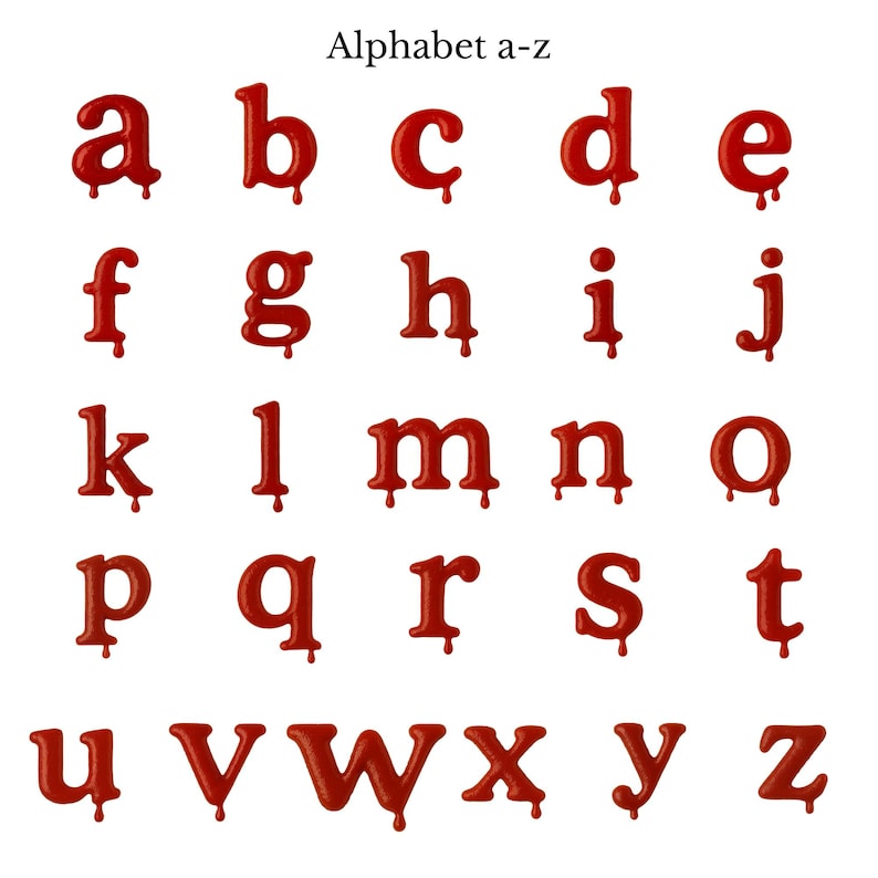 Ketchup Alphabet Clipart: Dripping Tomato Sauce Font (digital Download ...