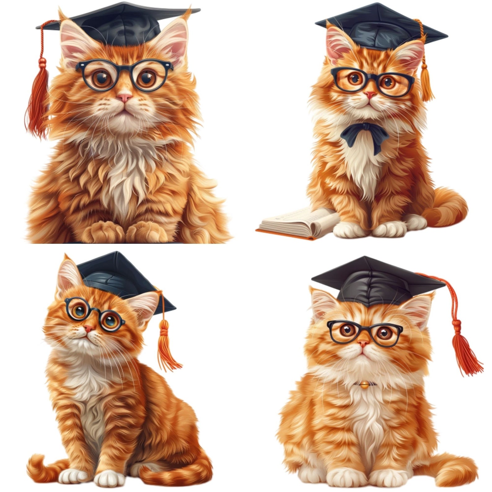 Graduated Cats Clipart: Academic Cat Breeds PNG (digital Download) - Etsy