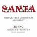 Christmas Gnome Alphabet Clipart: Red Glitter Letters (digital Download ...