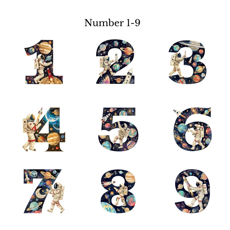 Space Alphabet Clipart: Astronaut, Planets, Stars (digital Download) - Etsy