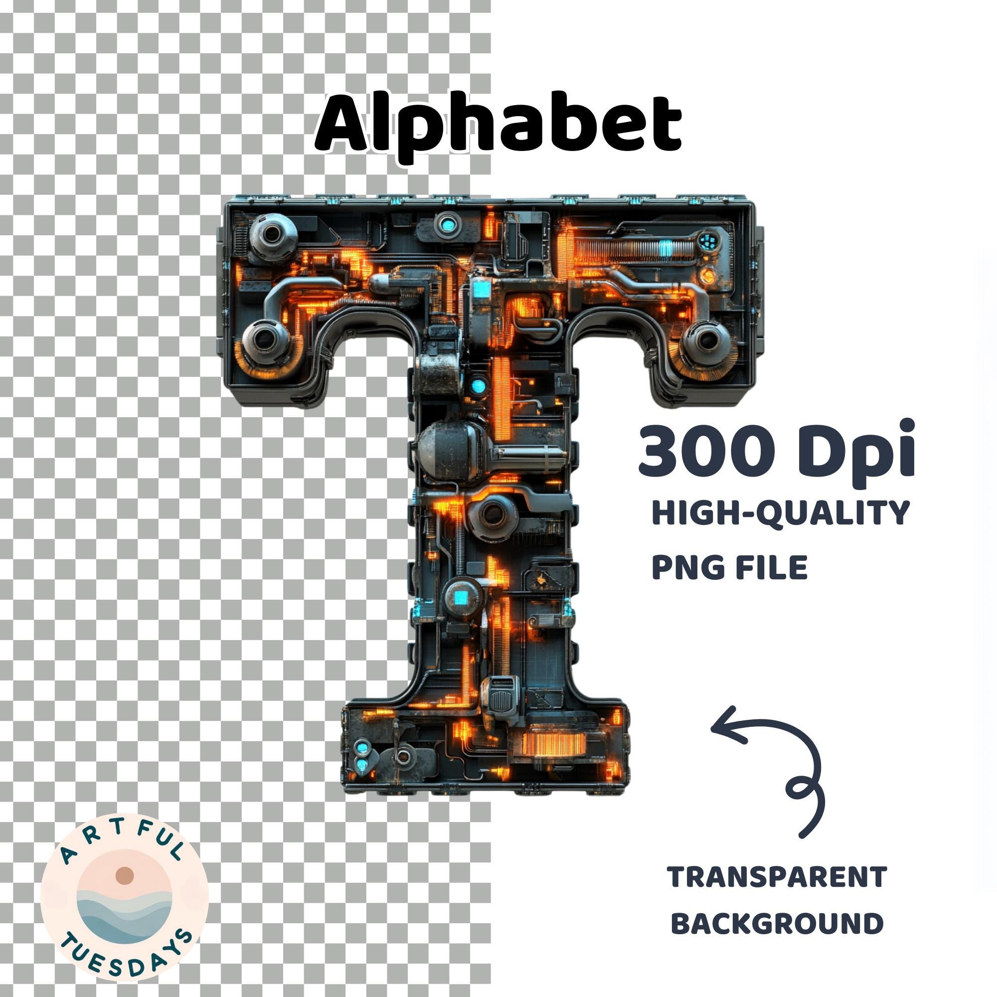 Industrial Alphabet PNG: High-tech Machine Letters & Numbers (digital ...