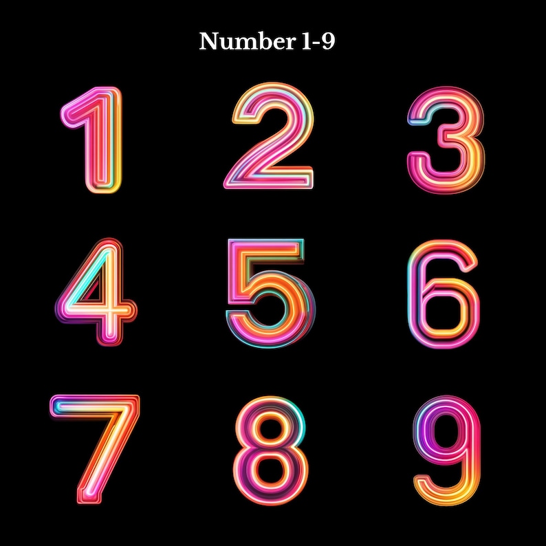 Rainbow Neon Alphabet Clipart: 3D Glowing Letters (digital Download) - Etsy