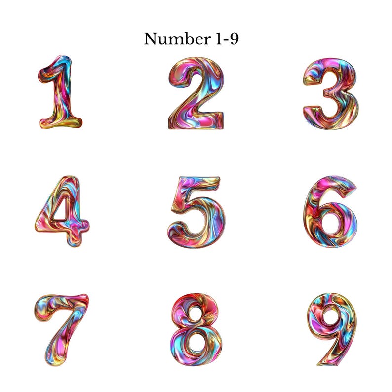 Rainbow Swirl Letter Clipart: A-Z, 1-9 PNG (digital Download) - Etsy