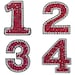 Rhinestone Alphabet Clip Art: Red & White Embroidered Letters (digital ...