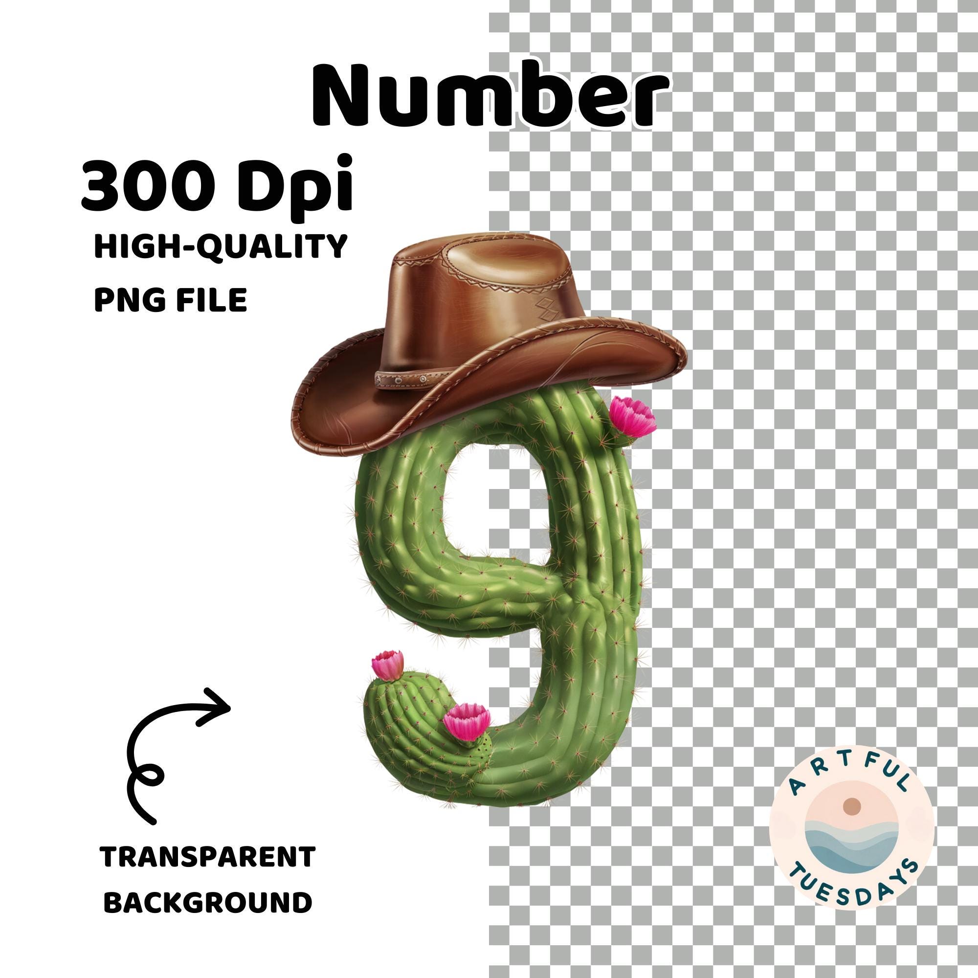 Cactus Cowboy Alphabet Clip Art A-Z & 0-9 | Western Theme PNG | 300 DPI ...