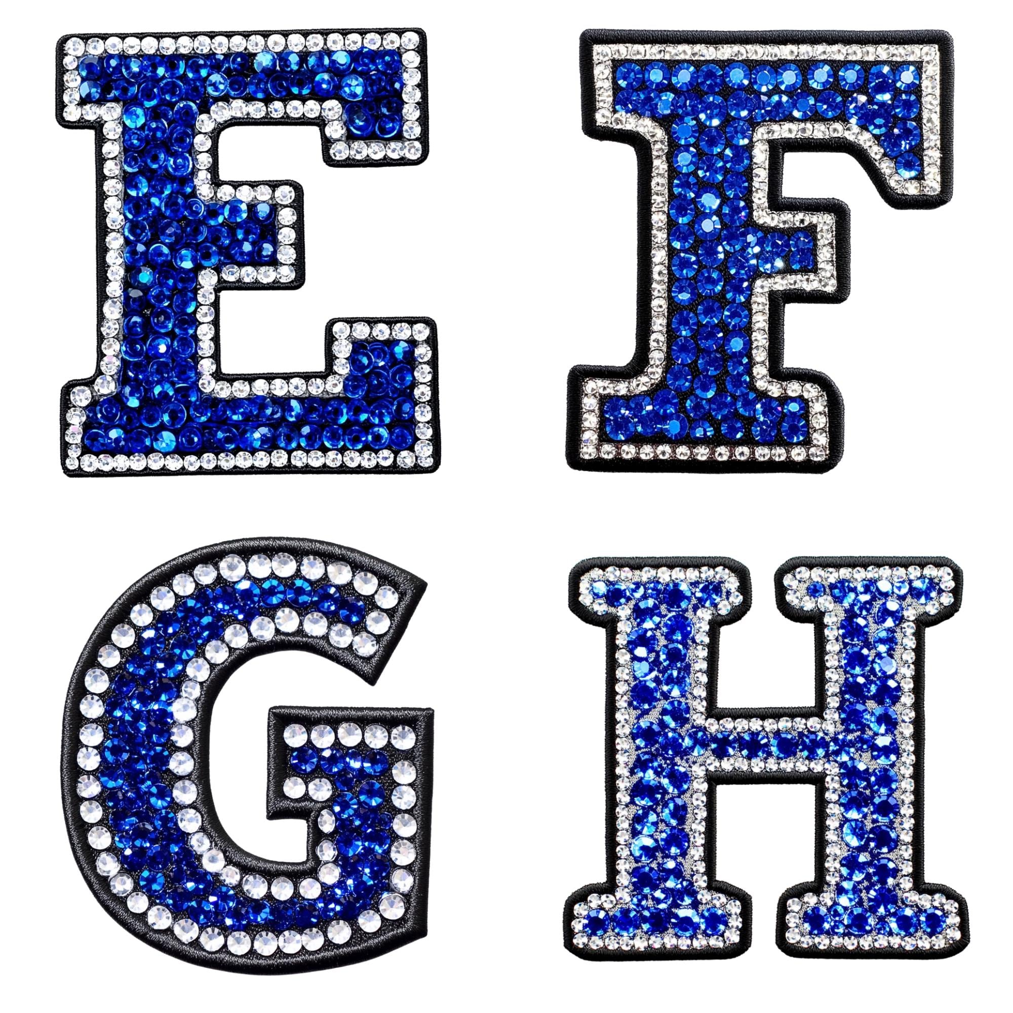 Blue Rhinestone Alphabet & Numbers Clip Art: Glitter Font (digital ...