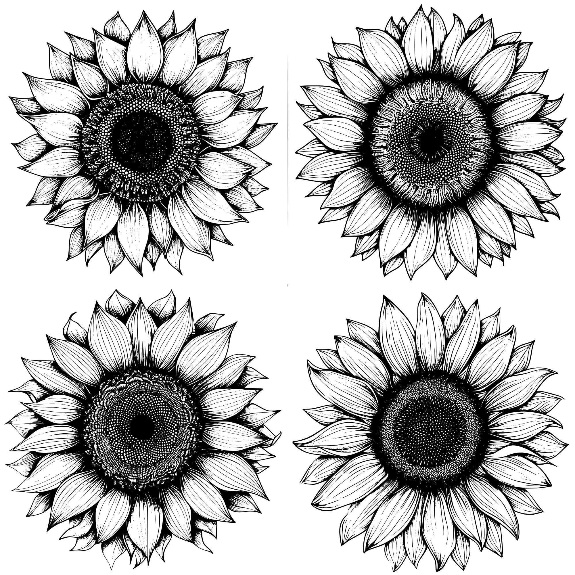 Sunflower PNG Instant Download Hand-sketched Kansas State Flower ...