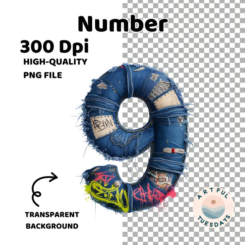 Graffiti Denim Alphabet Clipart: Urban Street Art Letters (PNG Digital ...