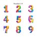 Dripping Colorful Paint Alphabet A-Z & Numbers 1-9 Clip Art, Multicolor ...
