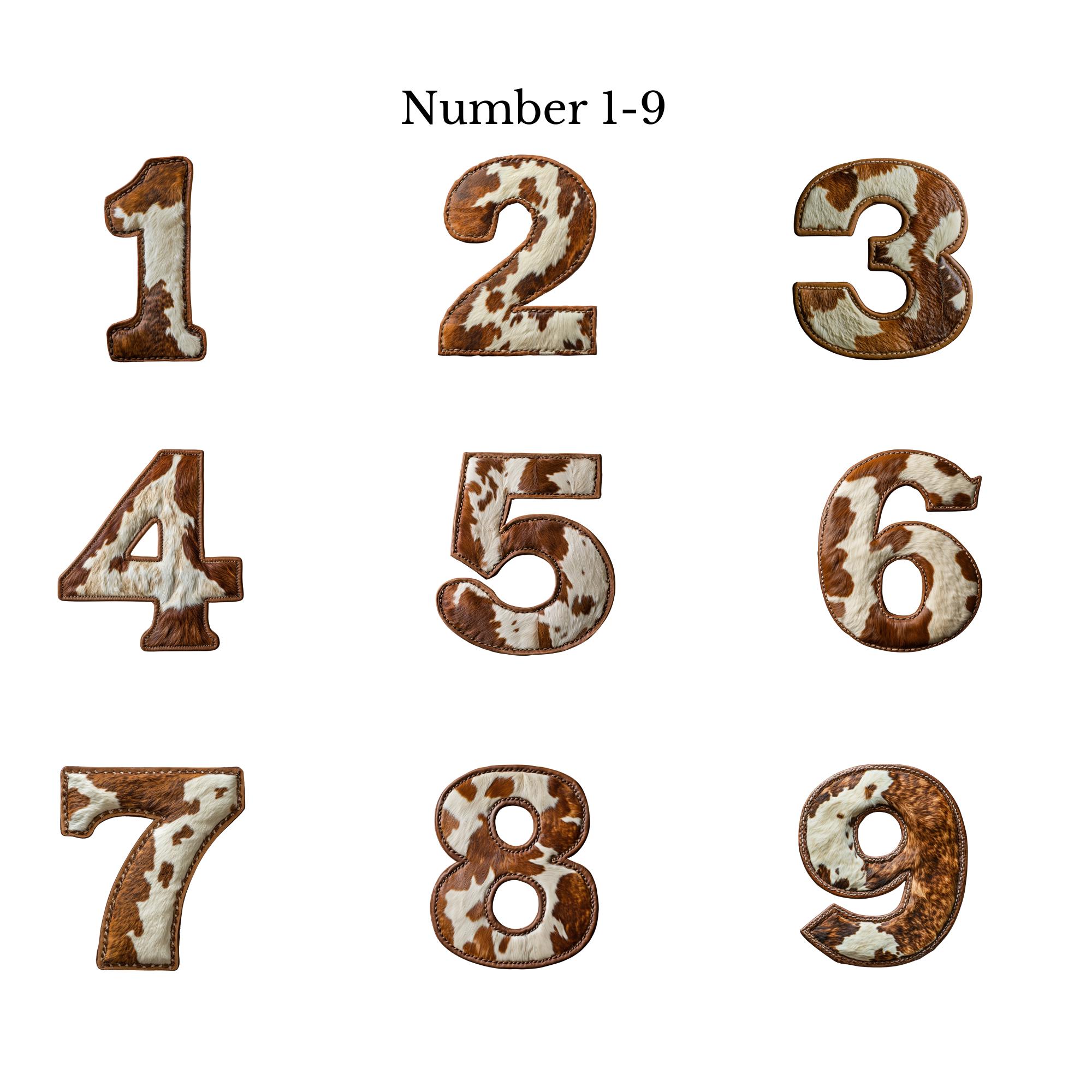 Cowhide Alphabet & Number Clip Art: Fur Texture PNG (digital Download ...