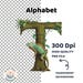 Tropical Jungle Alphabet Clip Art: Iguana Vine Letters (digital ...