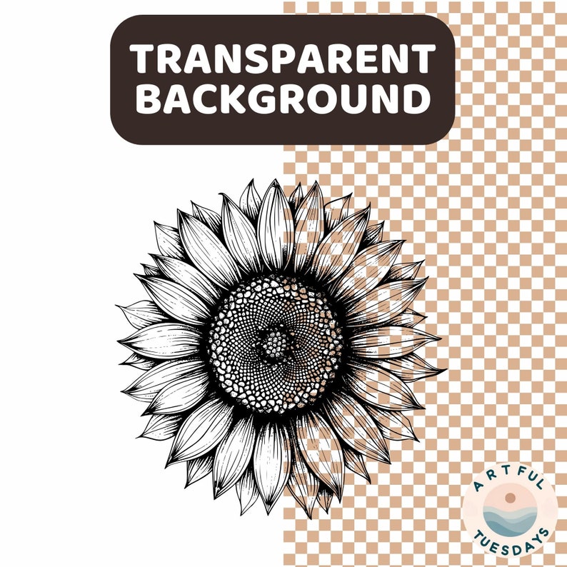 Sunflower PNG Instant Download Hand-sketched Kansas State Flower ...