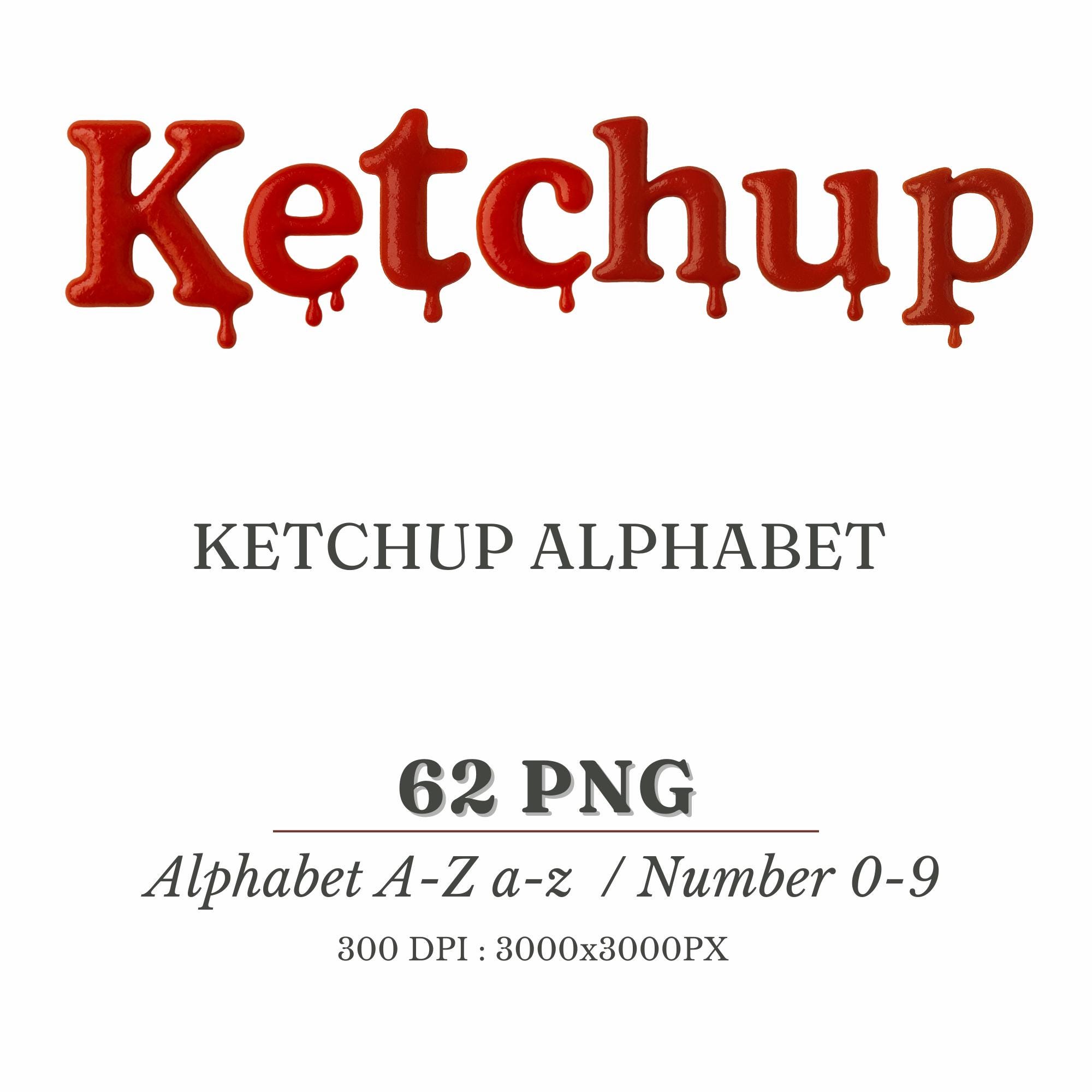 Ketchup Alphabet Clipart: Dripping Tomato Sauce Font (digital Download ...