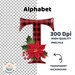 Red Buffalo Plaid Christmas Alphabet PNG: Holiday Clipart (digital ...