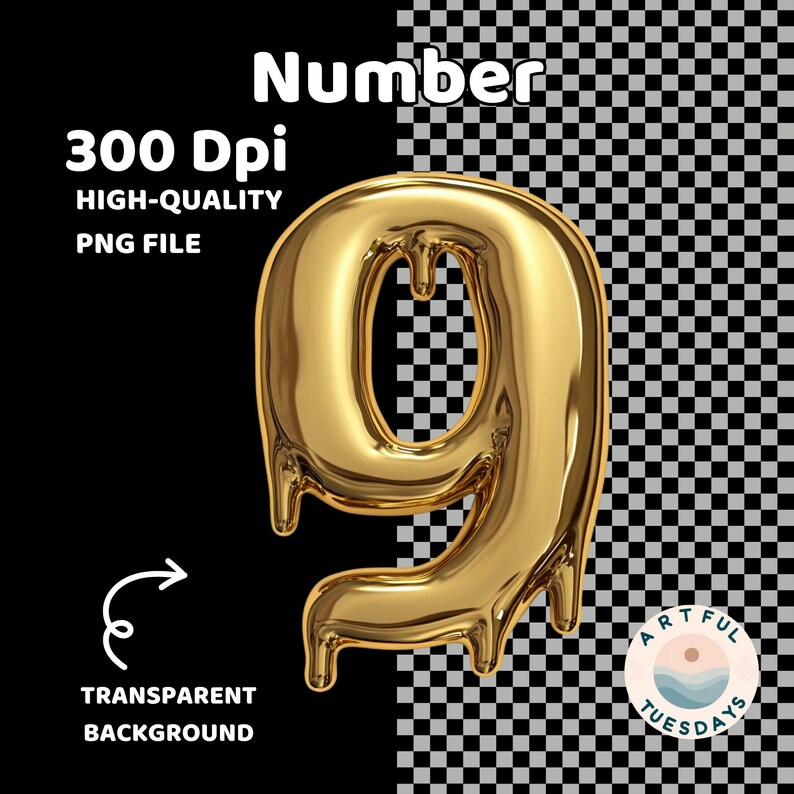 Dripping Gold Alphabet & Numbers Clip Art: 3D Golden Font (PNG Digital ...