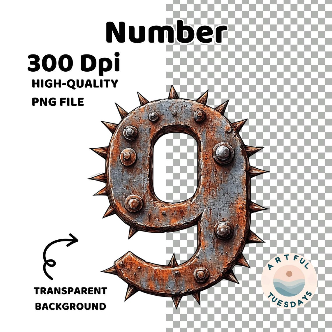 Rusty Spiked Metal Font: Grunge Industrial Alphabet PNG (digital ...