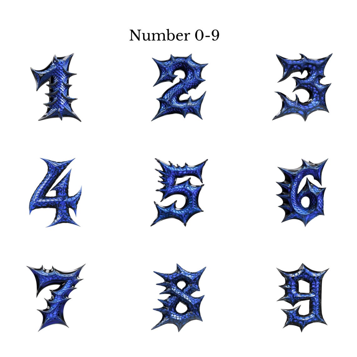 Dragon Scale Alphabet Clipart: Gothic Fantasy Letters, Numbers (PNG ...