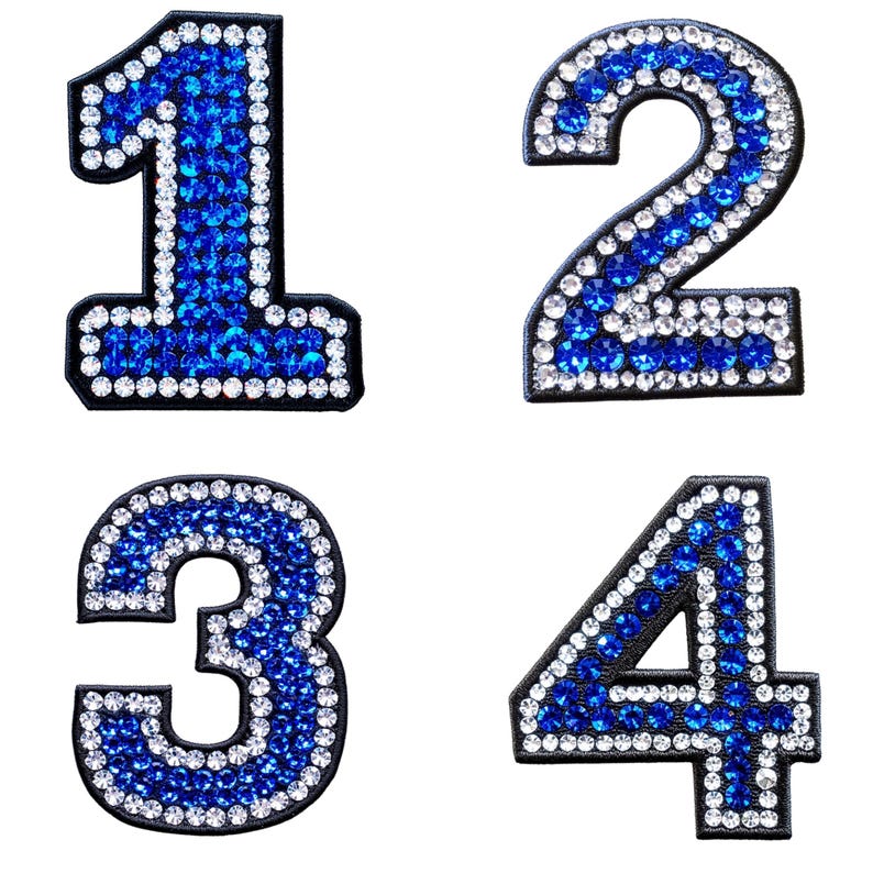 Blue Rhinestone Alphabet & Numbers Clip Art: Glitter Font (digital ...