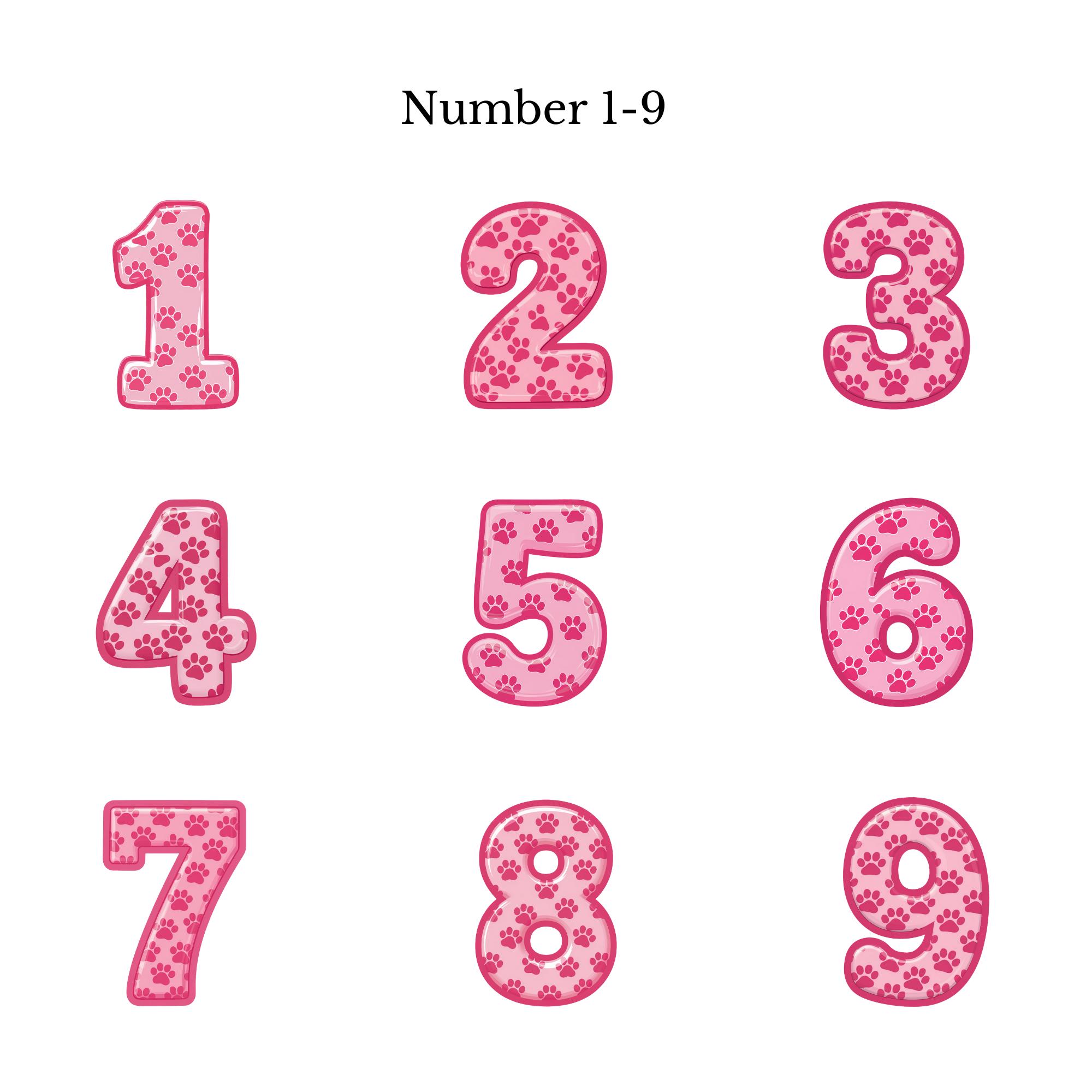Pink Paw Print Alphabet & Numbers Clip Art (digital Download) - Etsy
