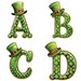 St. Patrick's Day Clipart: Green Glitter Shamrock Letters (PNG Digital ...