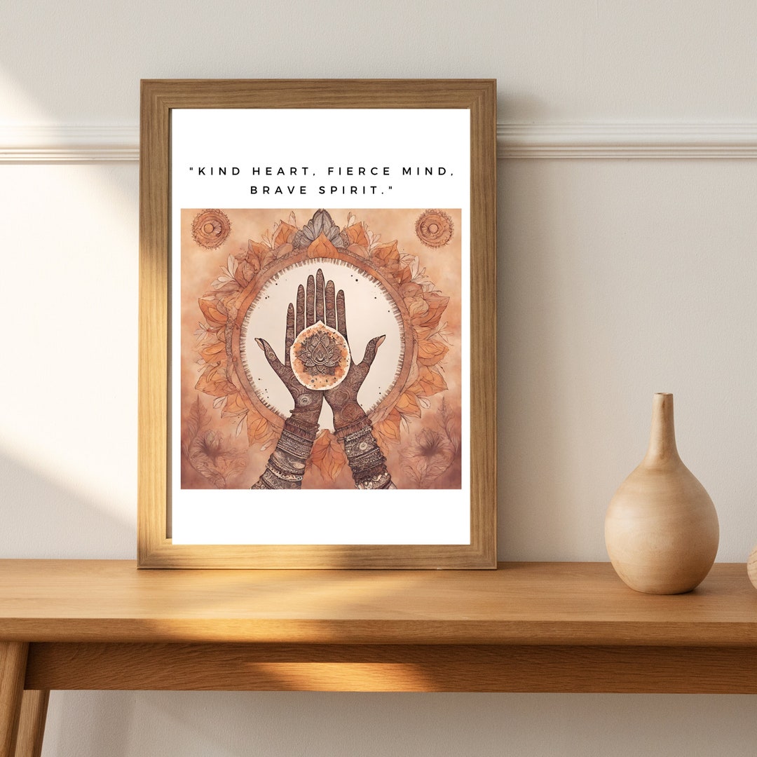 Kind Heart Poster, Namaste Poster, Moonchild Poster, Yoga Wall Art ...