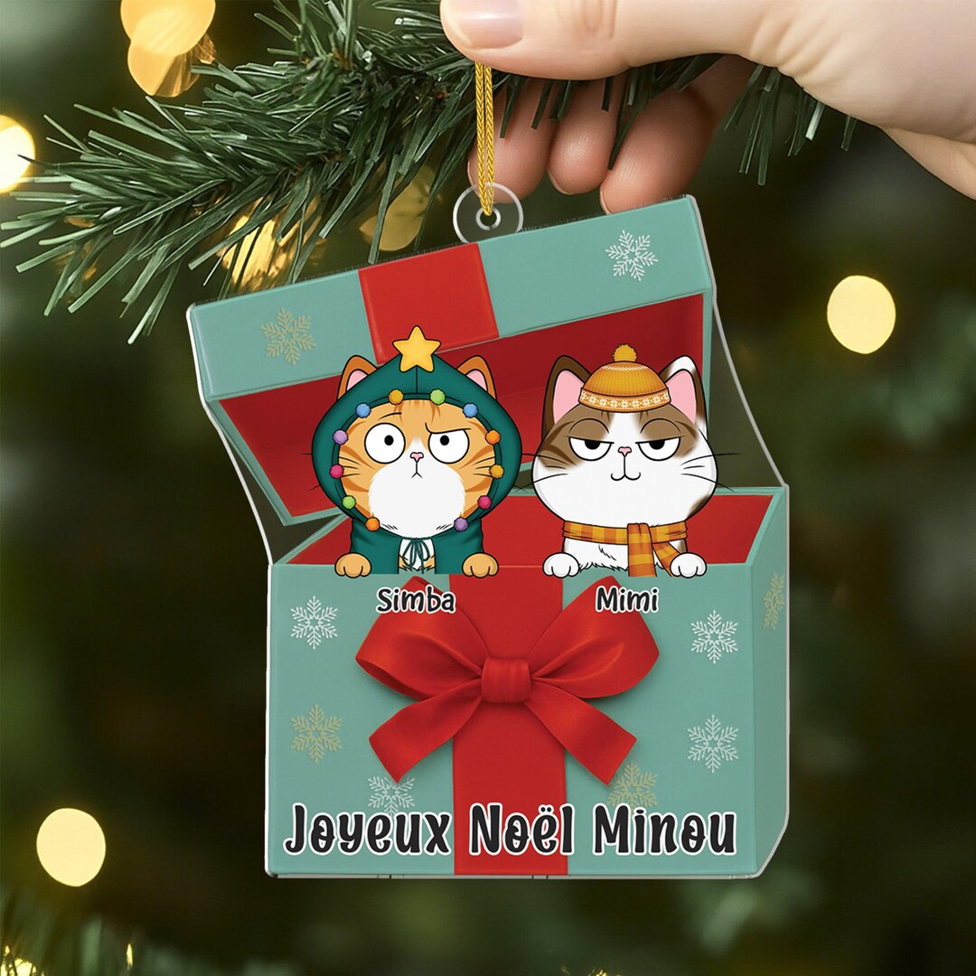 Personalized Christmas Ornament, Simba Mimi Cats, Custom Holiday Gift ...