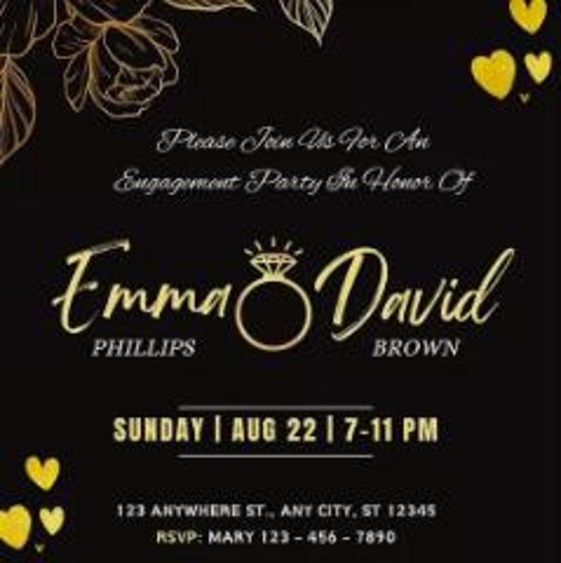 Engagement Party Invitation Card, Family Gathering Celebration Party ...