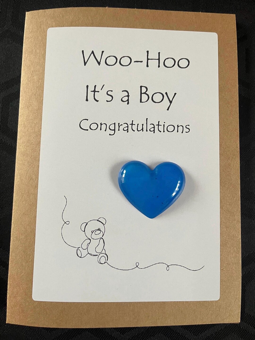 Pocket Hug Heart - Congratulations Baby Boy - Keepsake - Etsy